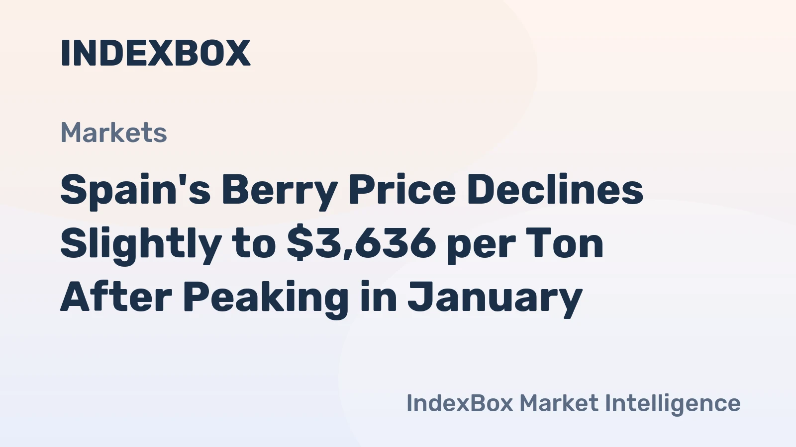 Spain's Berry Price Declines Slightly to $3,636 per Ton After Peaking in January