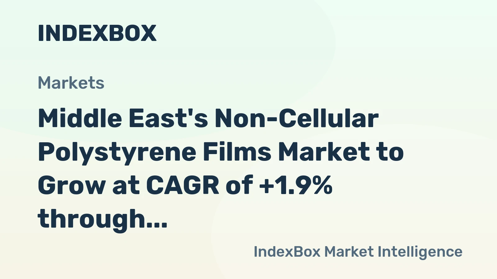 Middle East's Non-Cellular Polystyrene Films Market to Grow at CAGR of +1.9% through 2035
