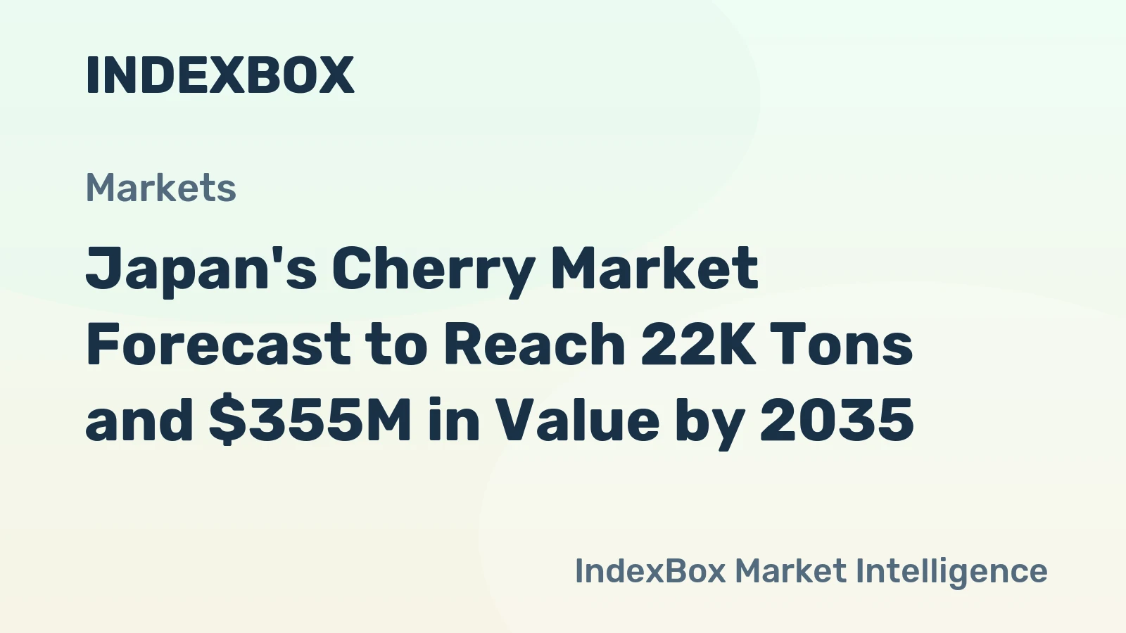 Japan's Cherry Market Forecast to Reach 22K Tons and $355M in Value by 2035