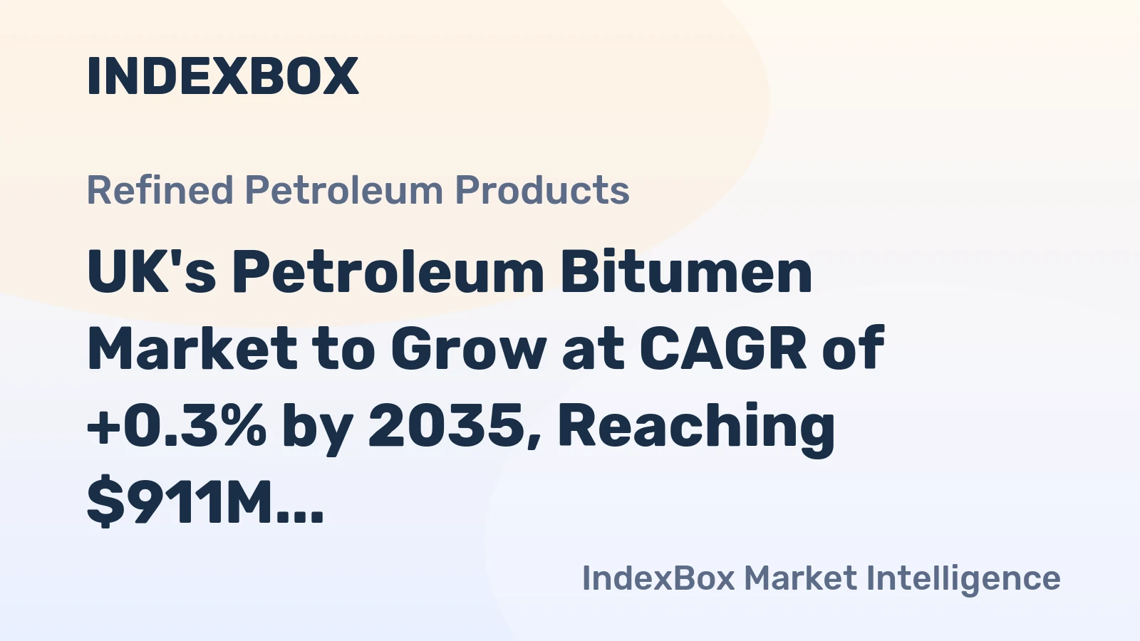 UK's Petroleum Bitumen Market to Grow at CAGR of +0.3% by 2035, Reaching $911M in Value