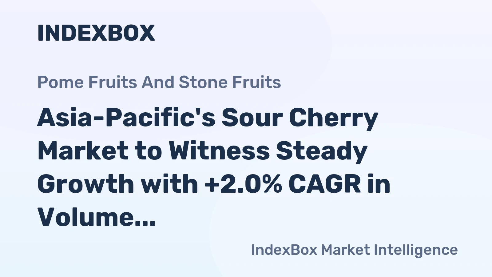 Asia-Pacific's Sour Cherry Market to Witness Steady Growth with +2.0% CAGR in Volume and +3.0% CAGR in Value by 2035