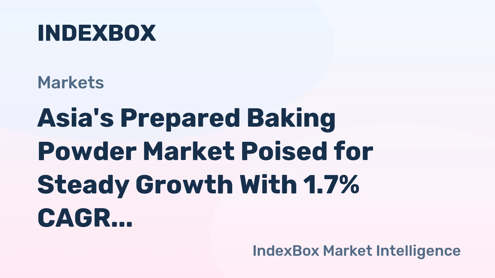 Asia's Prepared Baking Powder Market Poised for Steady Growth With 1.7% CAGR Through 2035