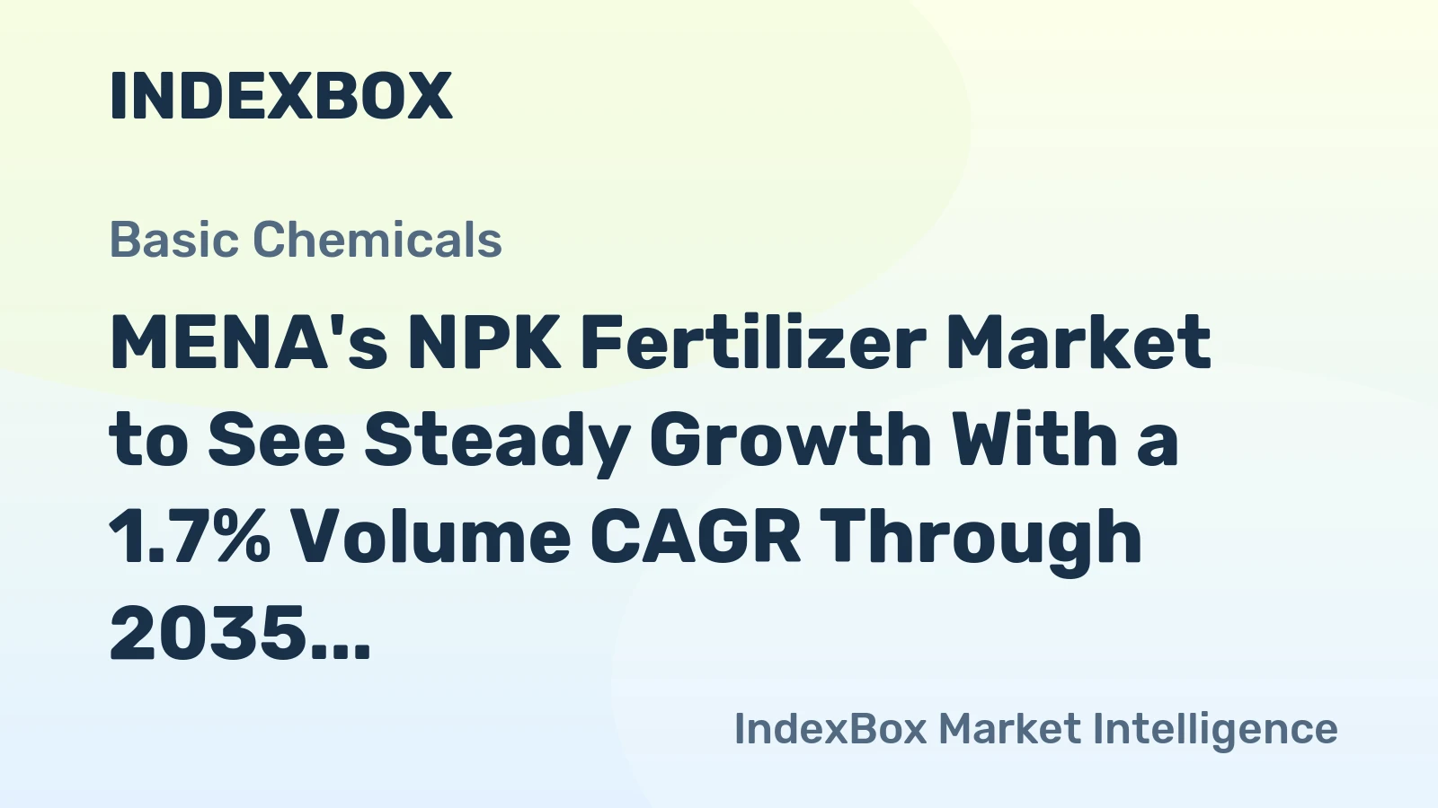 MENA's NPK Fertilizer Market to See Steady Growth With a 1.7% Volume CAGR Through 2035
