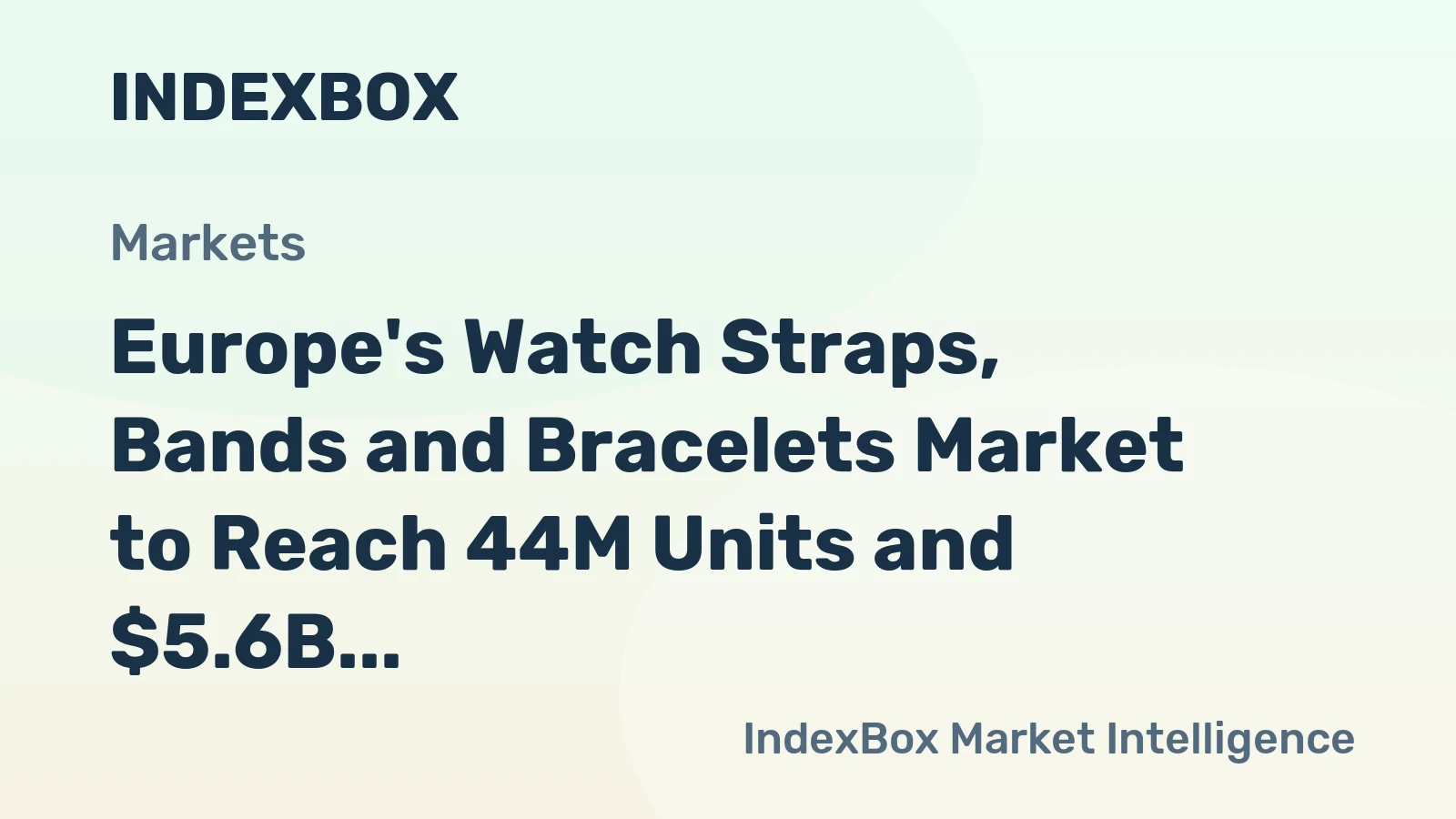 Europe's Watch Straps, Bands and Bracelets Market to Reach 44M Units and $5.6B by 2035