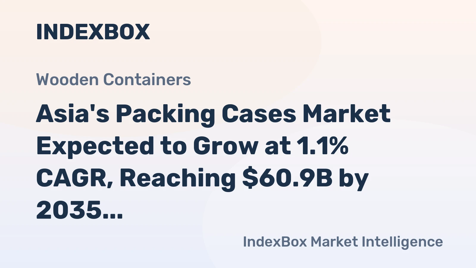 Asia's Packing Cases Market Expected to Grow at 1.1% CAGR, Reaching $60.9B by 2035