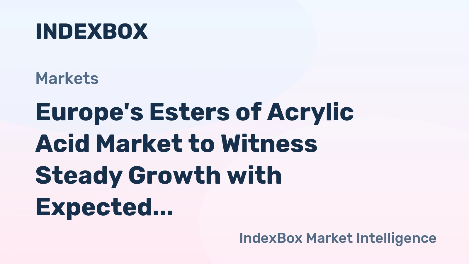 Europe's Esters of Acrylic Acid Market to Witness Steady Growth with Expected CAGR of +0.9% from 2024 to 2035