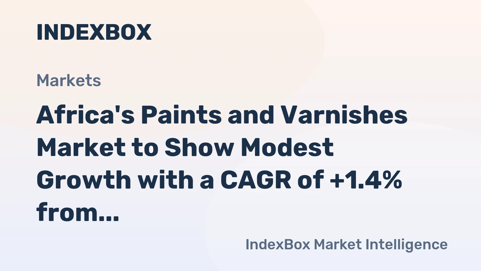Africa's Paints and Varnishes Market to Show Modest Growth with a CAGR of +1.4% from 2024-2035