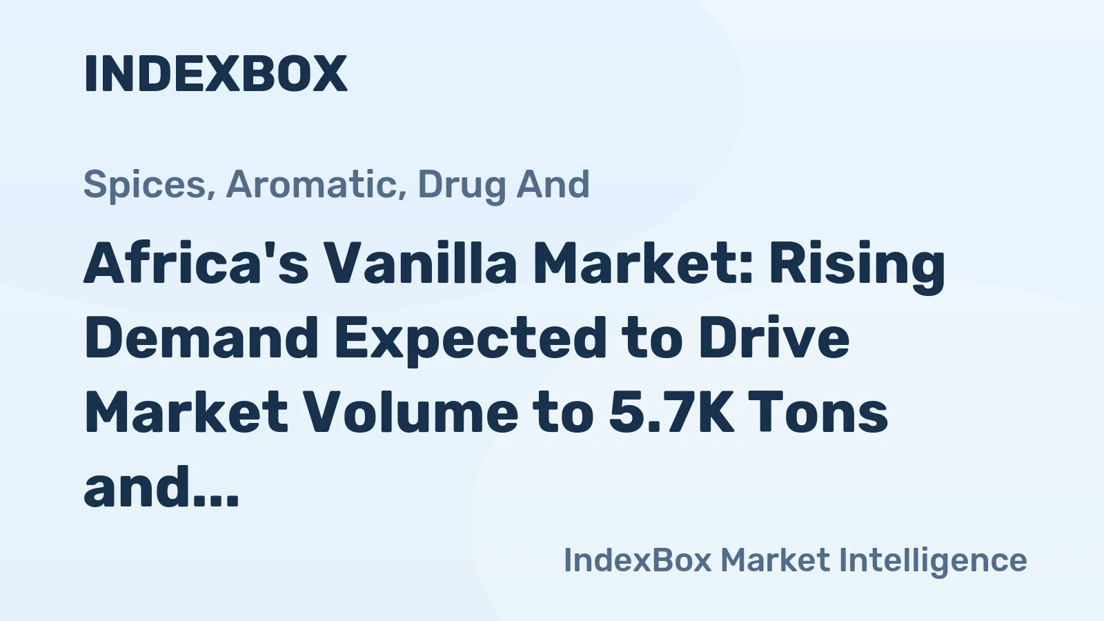 Africa's Vanilla Market: Rising Demand Expected to Drive Market Volume to 5.7K Tons and Market Value to $690M by 2035