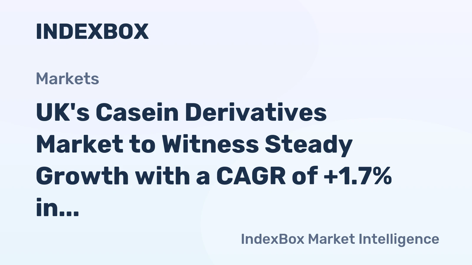 UK's Casein Derivatives Market to Witness Steady Growth with a CAGR of +1.7% in Volume and +3.2% in Value from 2024 to 2035