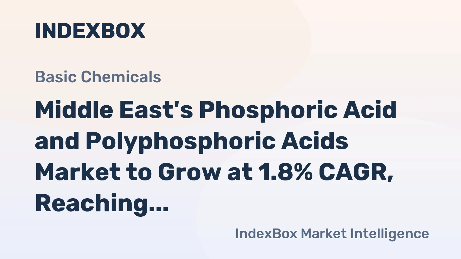 Middle East's Phosphoric Acid and Polyphosphoric Acids Market to Grow at 1.8% CAGR, Reaching 718K Tons by 2035
