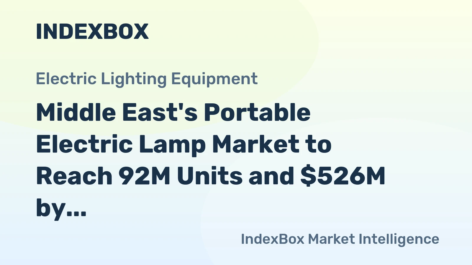 Middle East's Portable Electric Lamp Market to Reach 92M Units and $526M by 2035