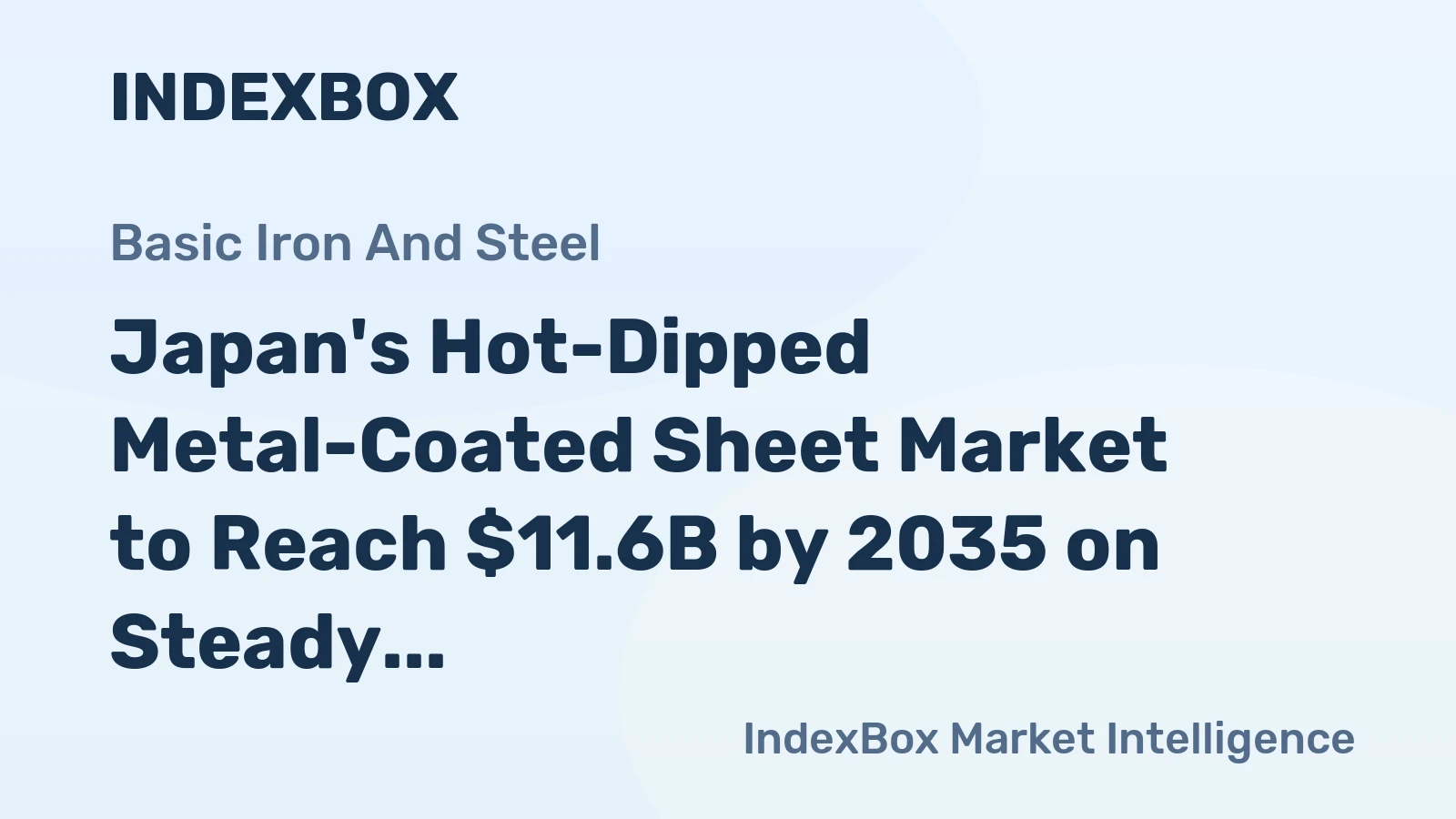 Japan's Hot-Dipped Metal-Coated Sheet Market to Reach $11.6B by 2035 on Steady +2.2% CAGR Value Growth