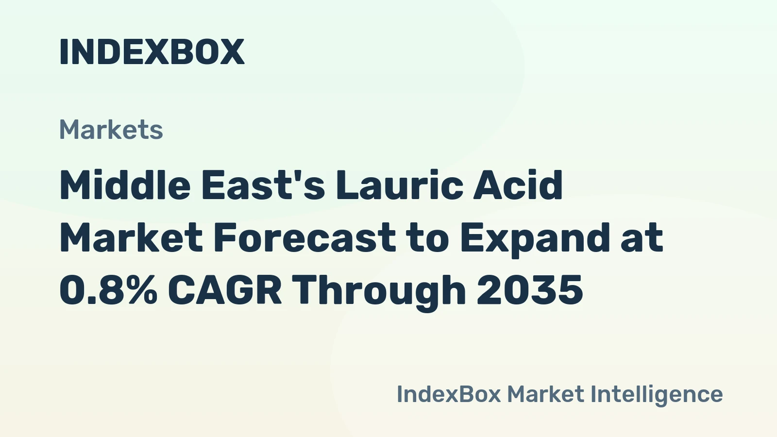 Middle East's Lauric Acid Market Forecast to Expand at 0.8% CAGR Through 2035