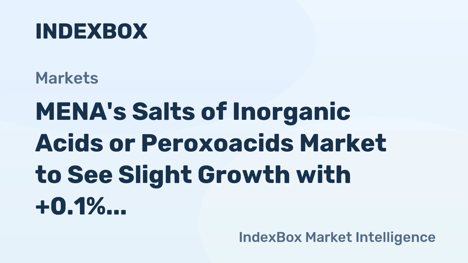 MENA's Salts of Inorganic Acids or Peroxoacids Market to See Slight Growth with +0.1% CAGR