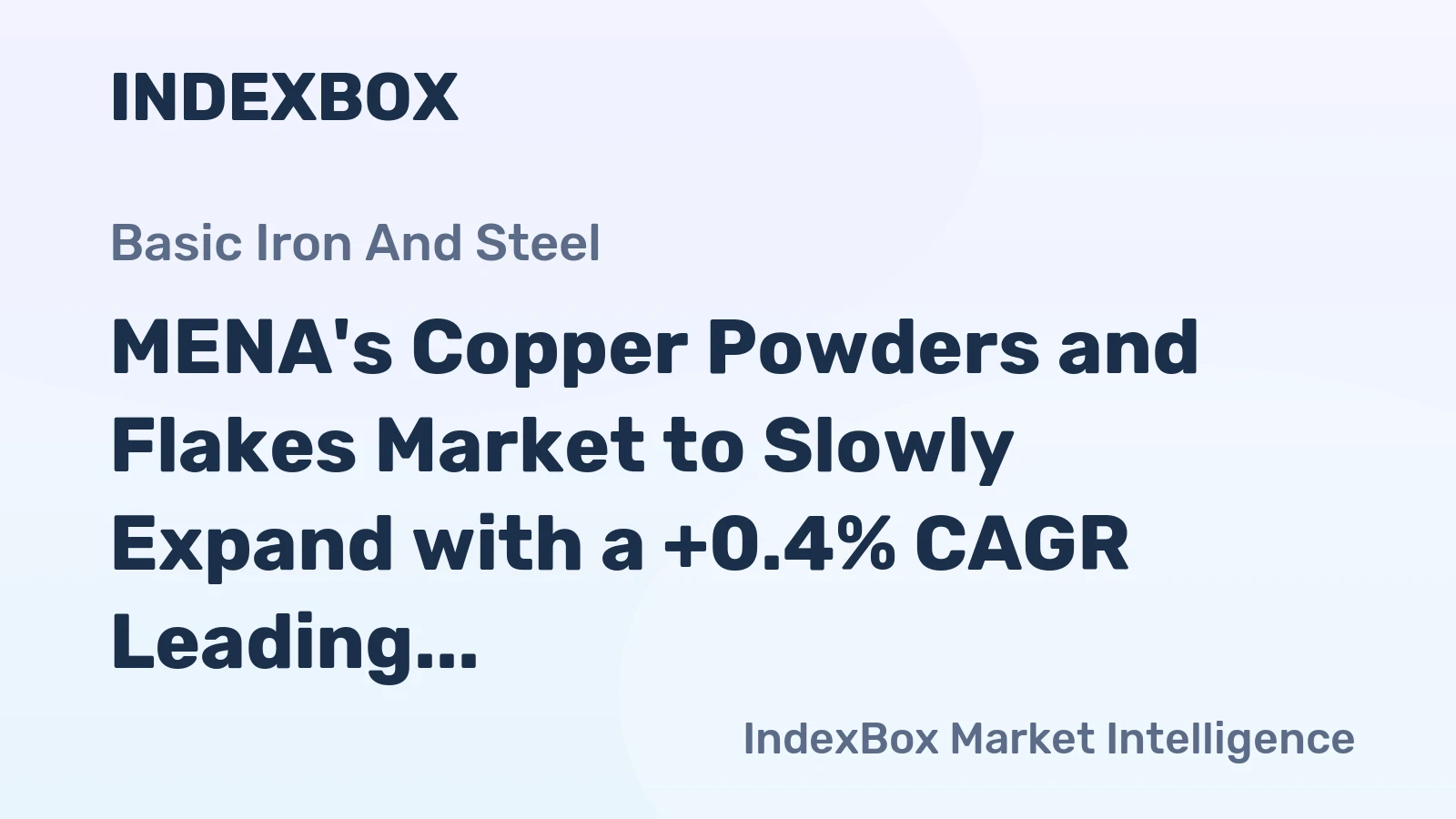 MENA's Copper Powders and Flakes Market to Slowly Expand with a +0.4% CAGR Leading to 13K Tons Consumption by 2035