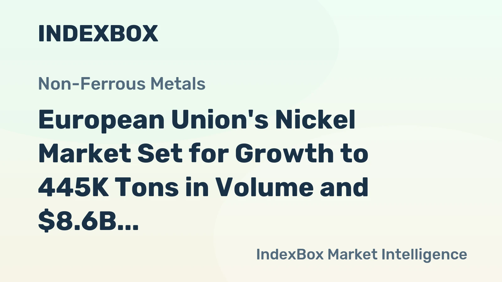 European Union's Nickel Market Set for Growth to 445K Tons in Volume and $8.6B in Value by 2035