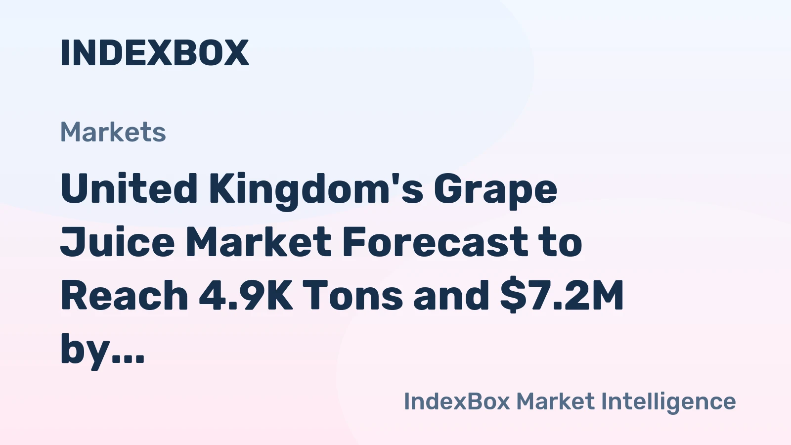 United Kingdom's Grape Juice Market Forecast to Reach 4.9K Tons and $7.2M by 2035