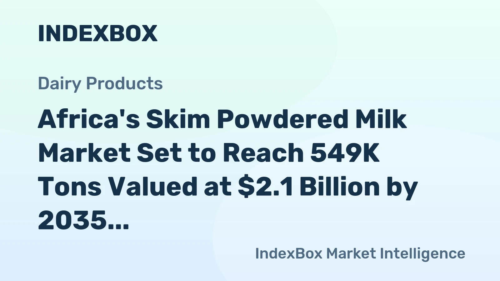 Africa's Skim Powdered Milk Market Set to Reach 549K Tons Valued at $2.1 Billion by 2035