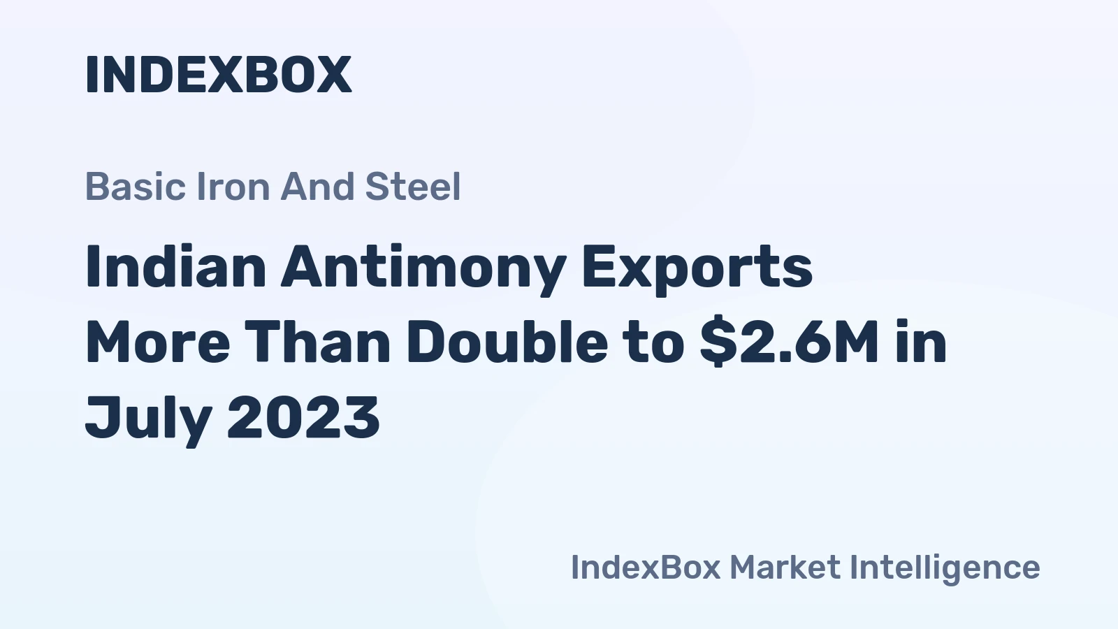 Indian Antimony Exports More Than Double to $2.6M in July 2023