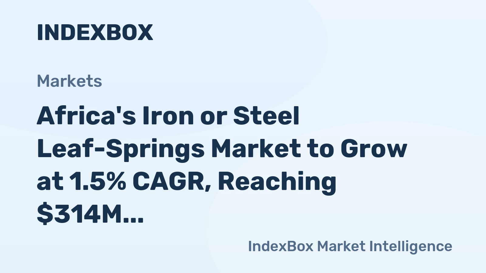 Africa's Iron or Steel Leaf-Springs Market to Grow at 1.5% CAGR, Reaching $314M by 2035