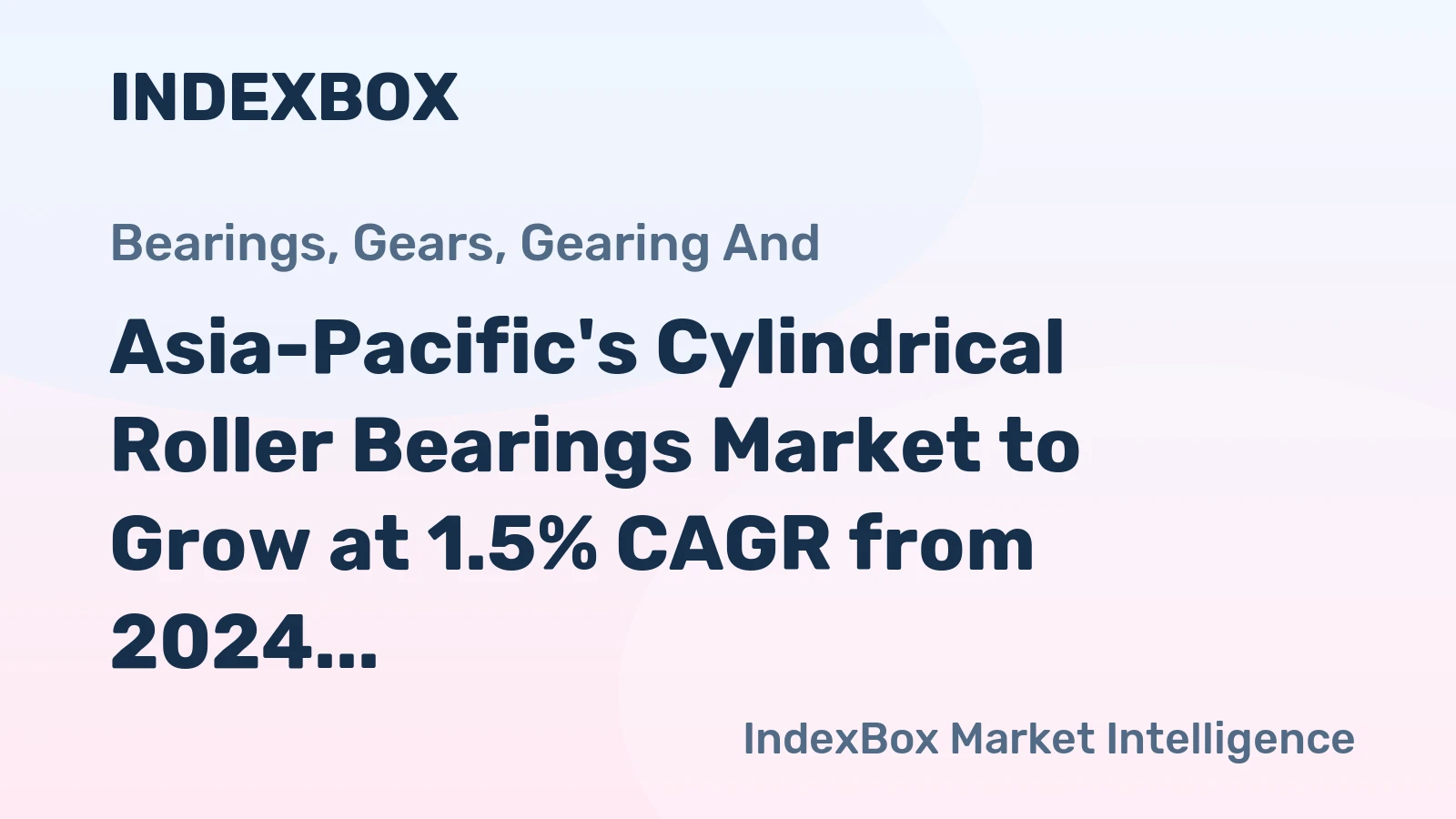 Asia-Pacific's Cylindrical Roller Bearings Market to Grow at 1.5% CAGR from 2024 to 2035, Reaching 252K Tons
