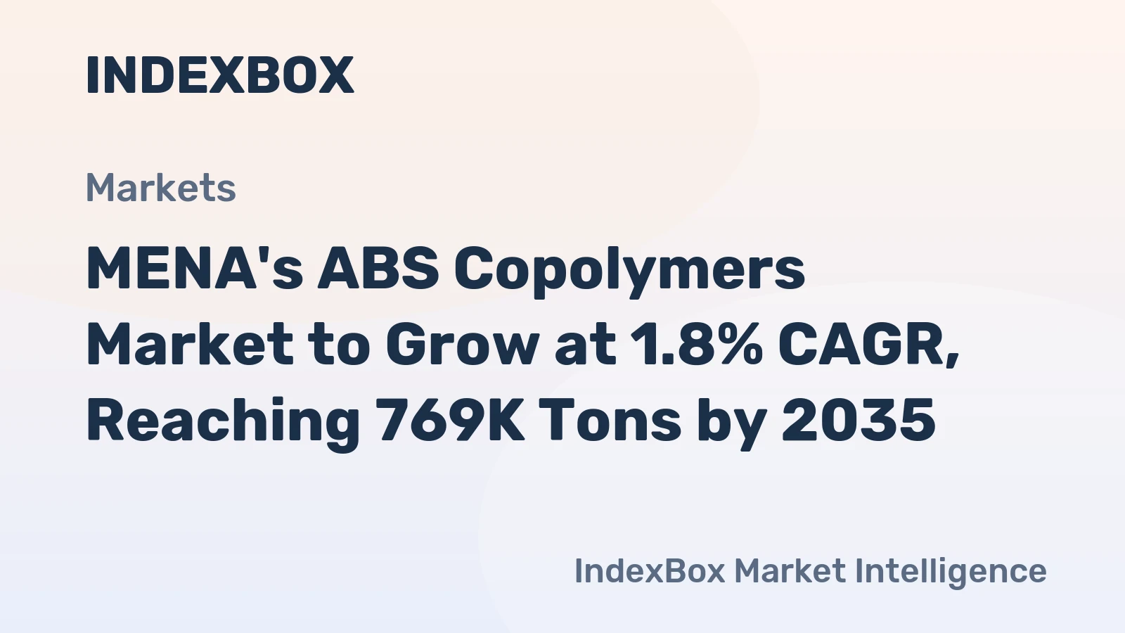 MENA's ABS Copolymers Market to Grow at 1.8% CAGR, Reaching 769K Tons by 2035