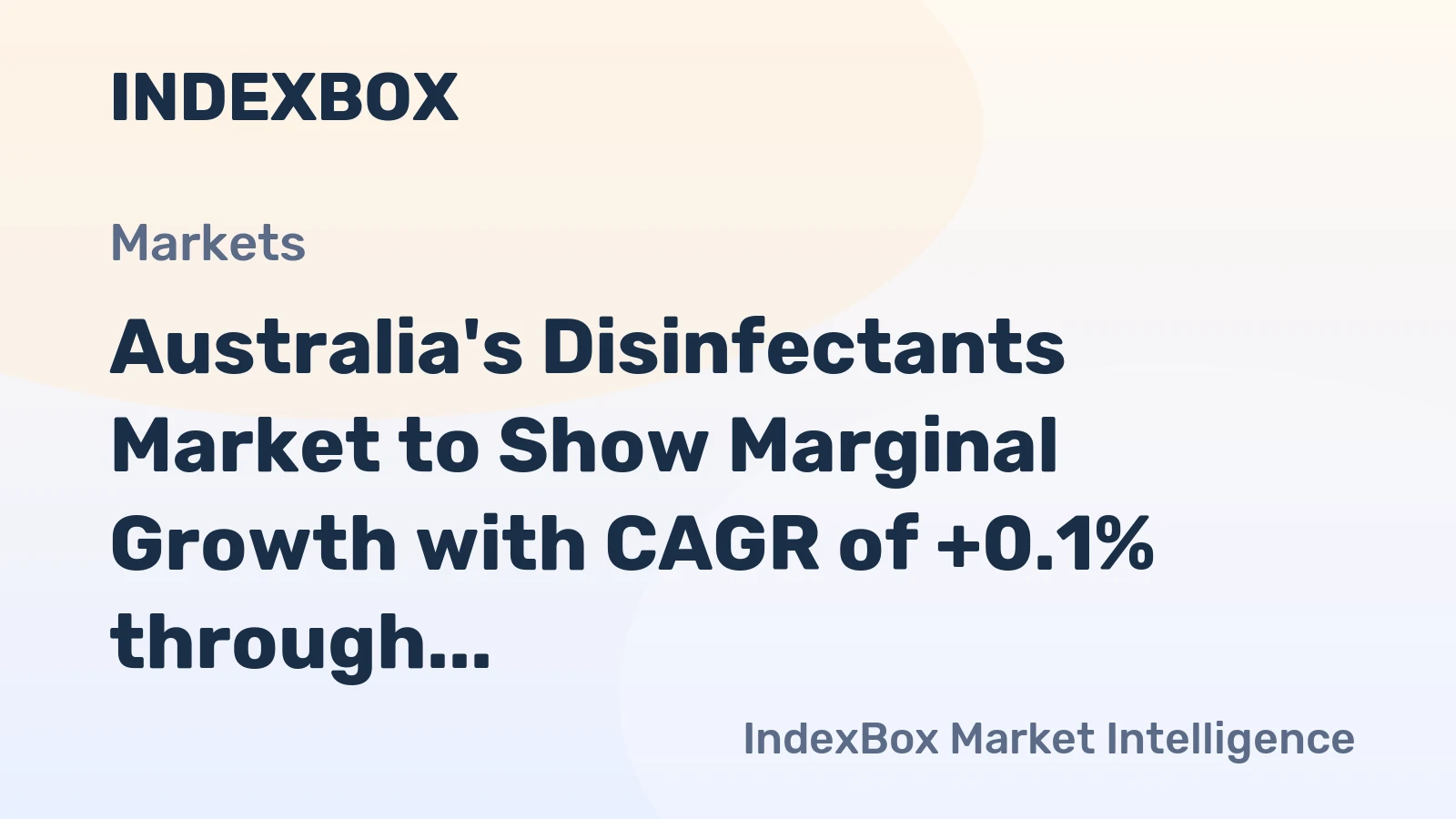 Australia's Disinfectants Market to Show Marginal Growth with CAGR of +0.1% through 2035
