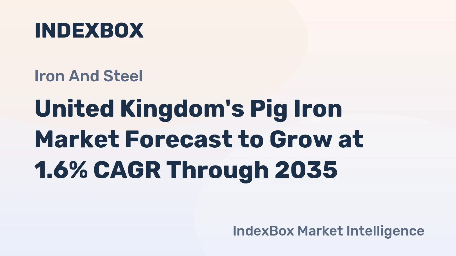 United Kingdom's Pig Iron Market Forecast to Grow at 1.6% CAGR Through 2035