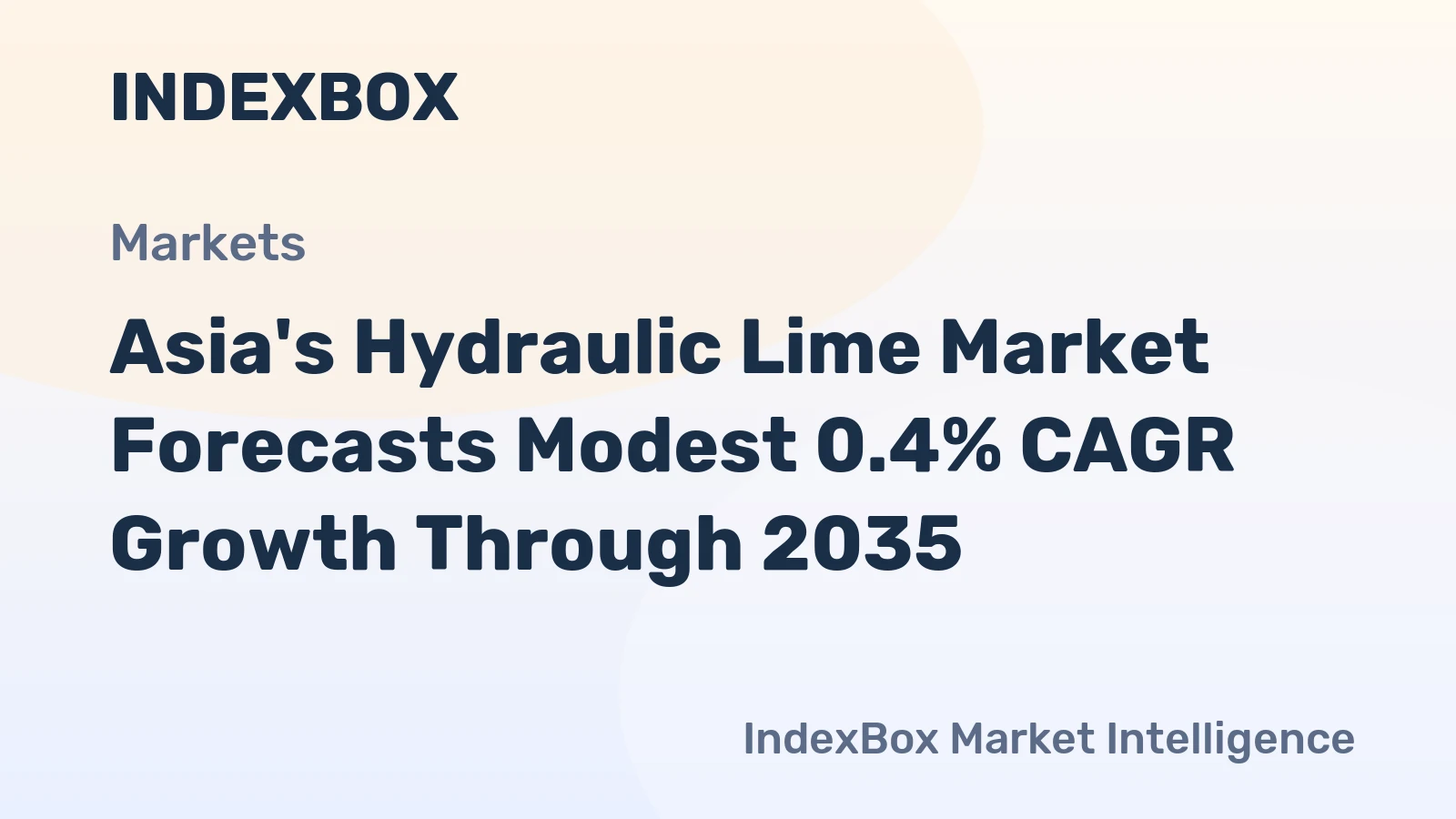 Asia's Hydraulic Lime Market Forecasts Modest 0.4% CAGR Growth Through 2035