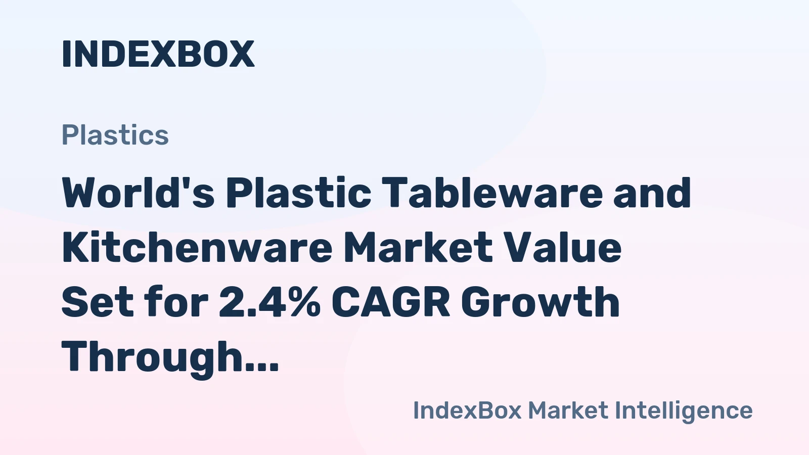 World's Plastic Tableware and Kitchenware Market Value Set for 2.4% CAGR Growth Through 2035