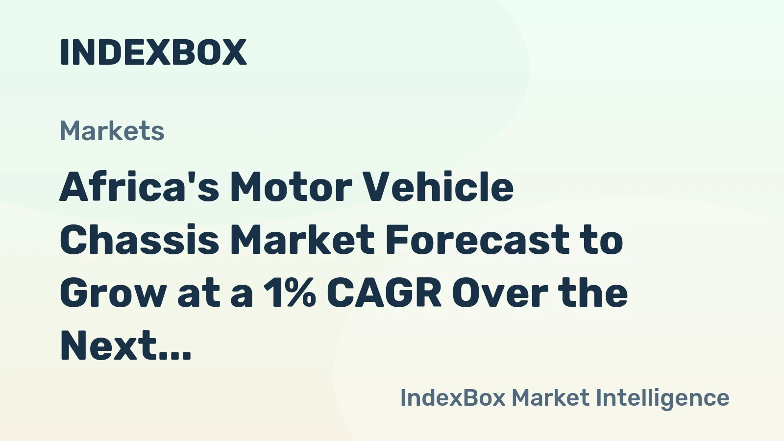 Africa's Motor Vehicle Chassis Market Forecast to Grow at a 1% CAGR Over the Next Decade