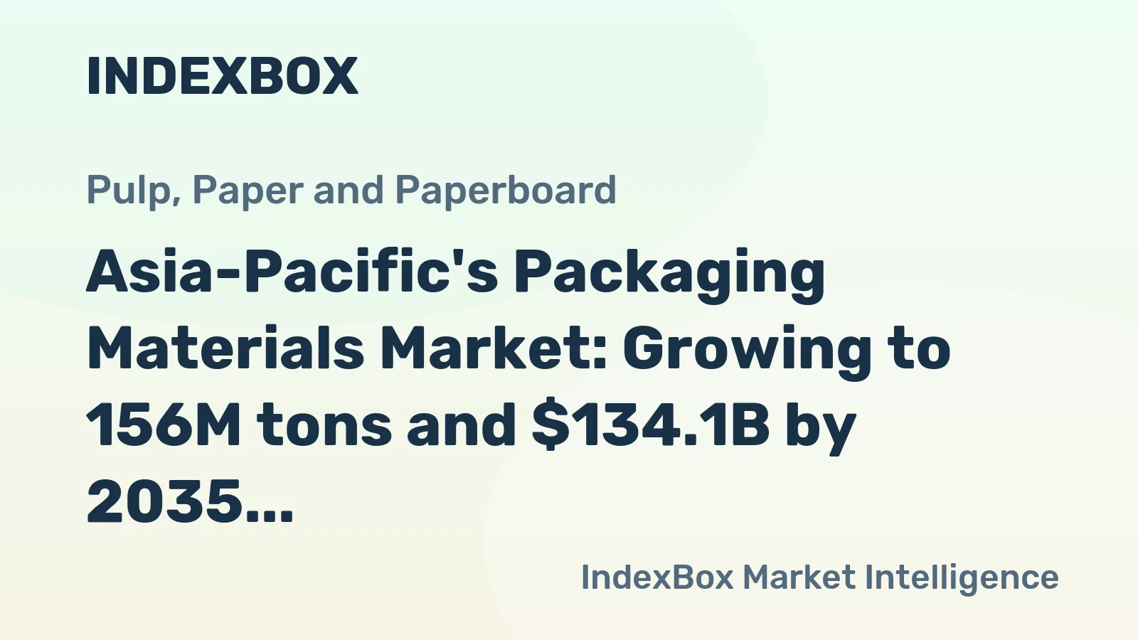 Asia-Pacific's Packaging Materials Market: Growing to 156M tons and $134.1B by 2035