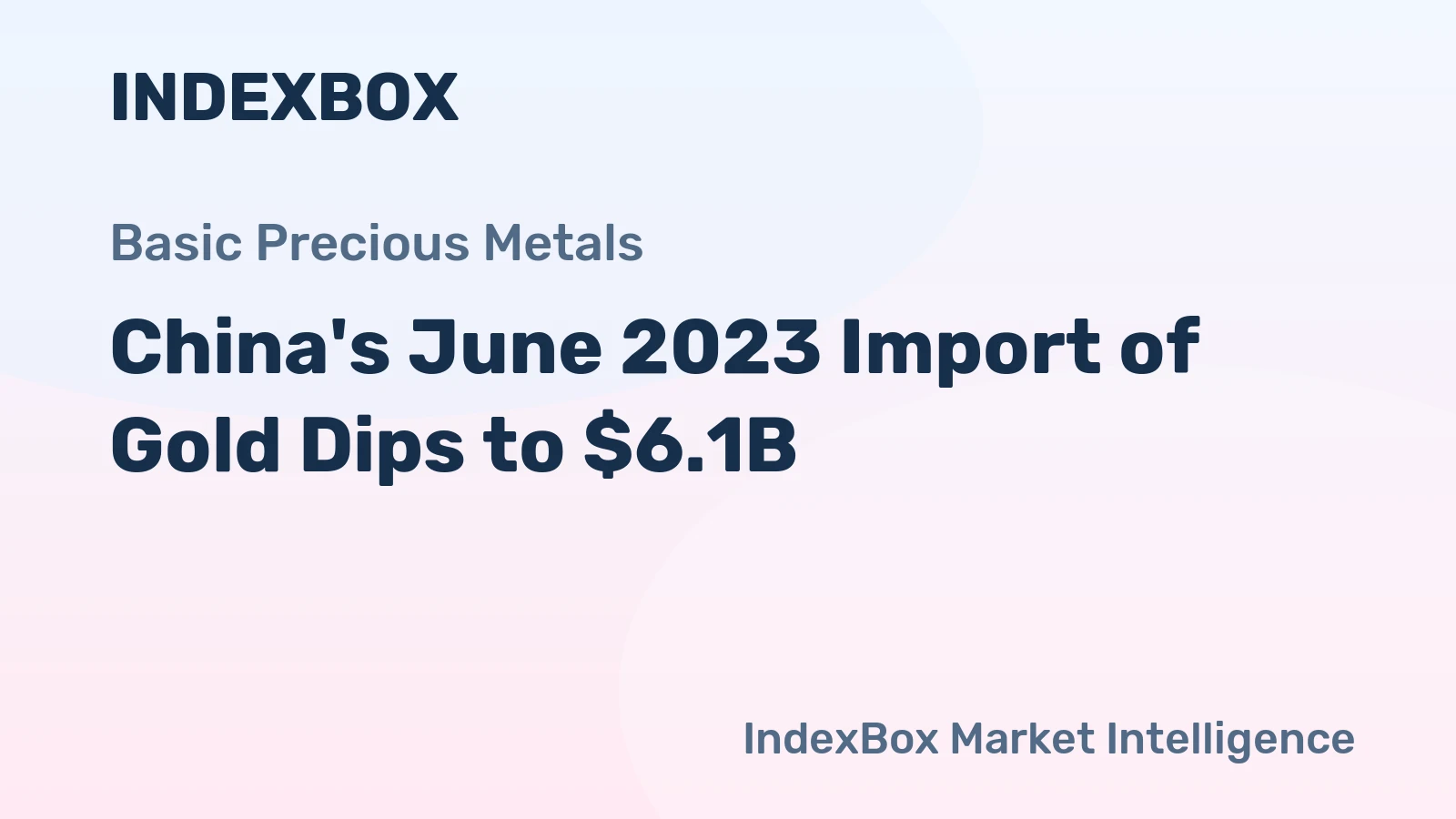 China's June 2023 Import of Gold Dips to $6.1B