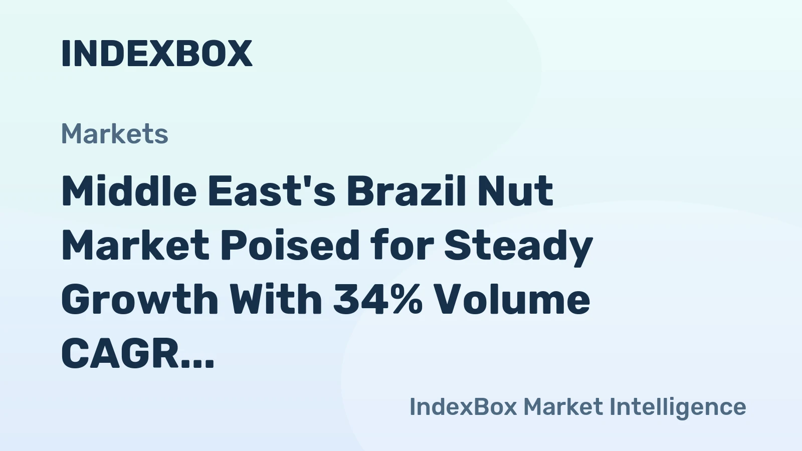 Middle East's Brazil Nut Market Poised for Steady Growth With 34% Volume CAGR Through 2035