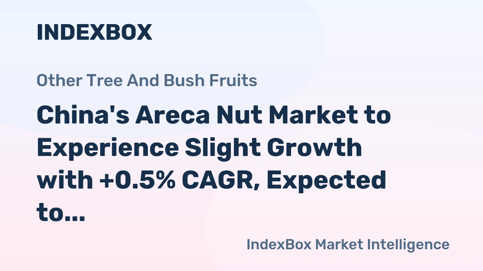 China's Areca Nut Market to Experience Slight Growth with +0.5% CAGR, Expected to Reach 96K Tons by 2035