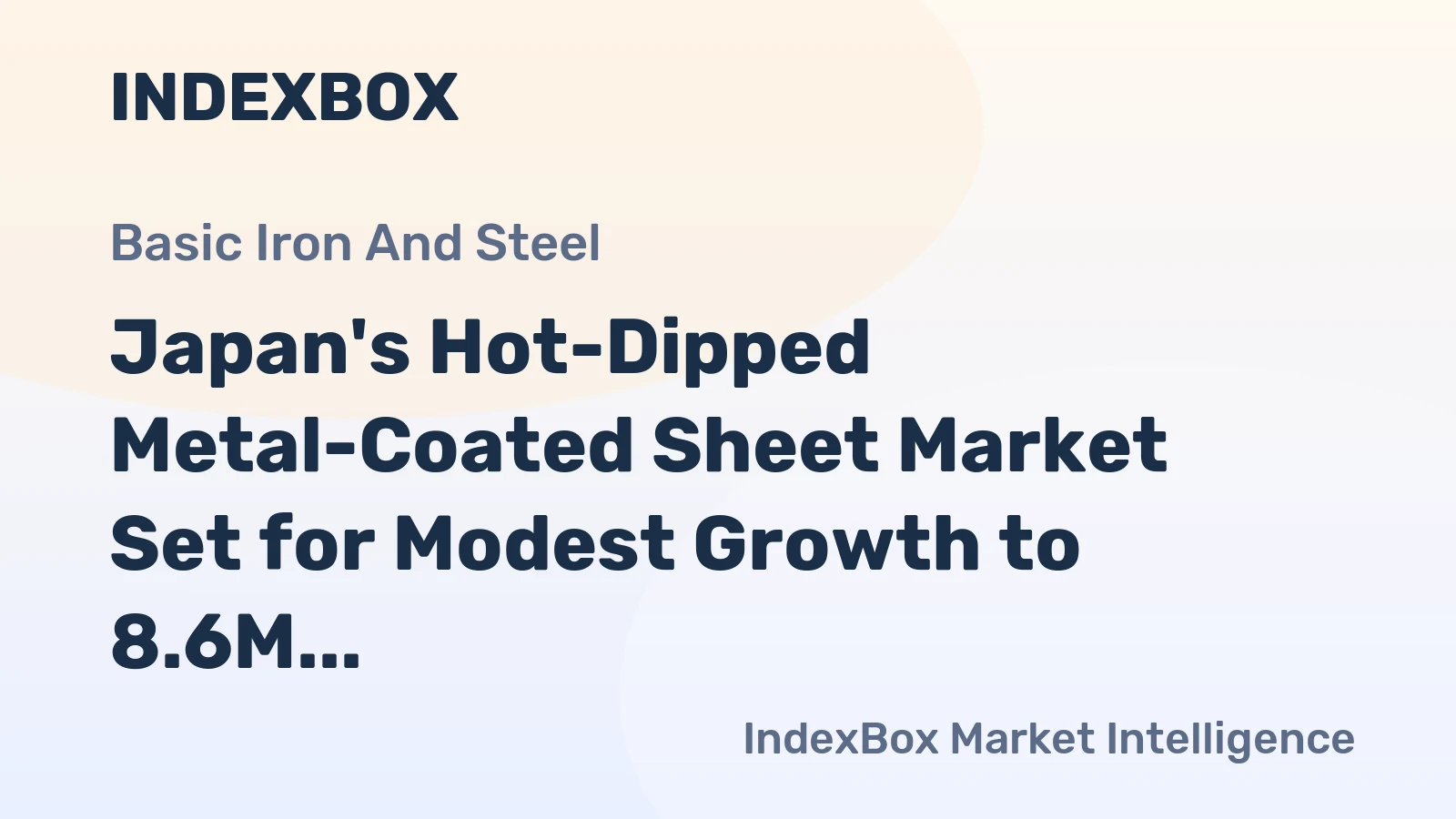 Japan's Hot-Dipped Metal-Coated Sheet Market Set for Modest Growth to 8.6M Tons and $10.5B