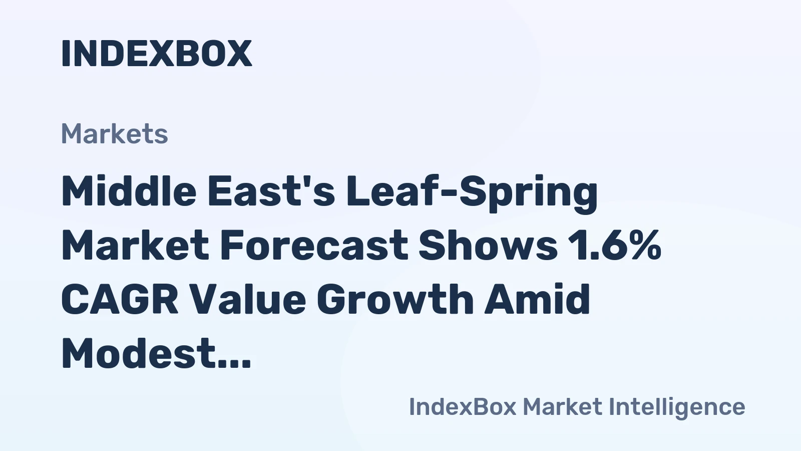 Middle East's Leaf-Spring Market Forecast Shows 1.6% CAGR Value Growth Amid Modest Volume Expansion