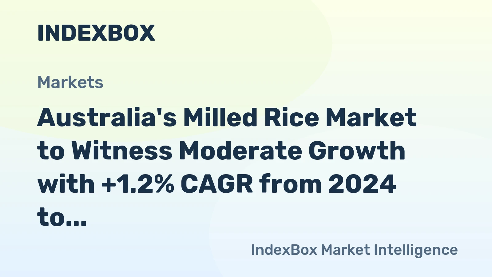 Australia's Milled Rice Market to Witness Moderate Growth with +1.2% CAGR from 2024 to 2035