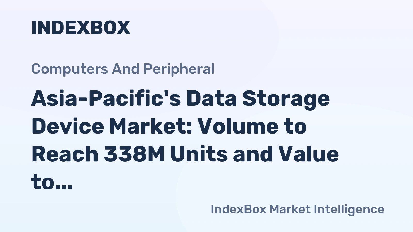 Asia-Pacific's Data Storage Device Market: Volume to Reach 338M Units and Value to Hit $27.5B by 2035
