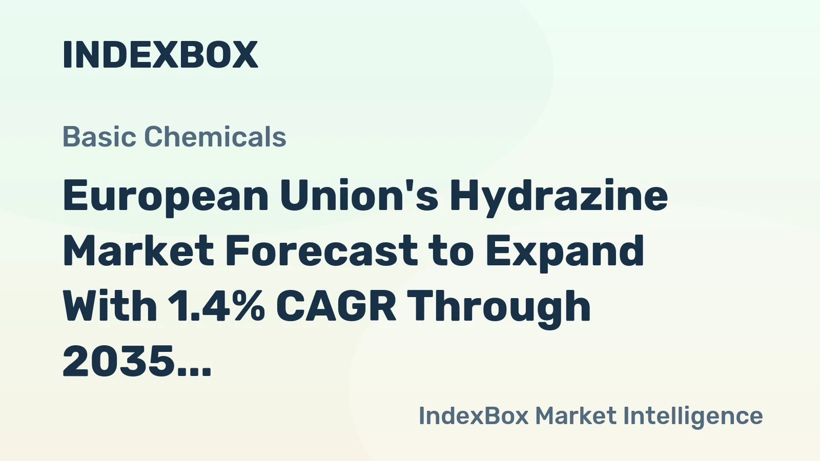 European Union's Hydrazine Market Forecast to Expand With 1.4% CAGR Through 2035