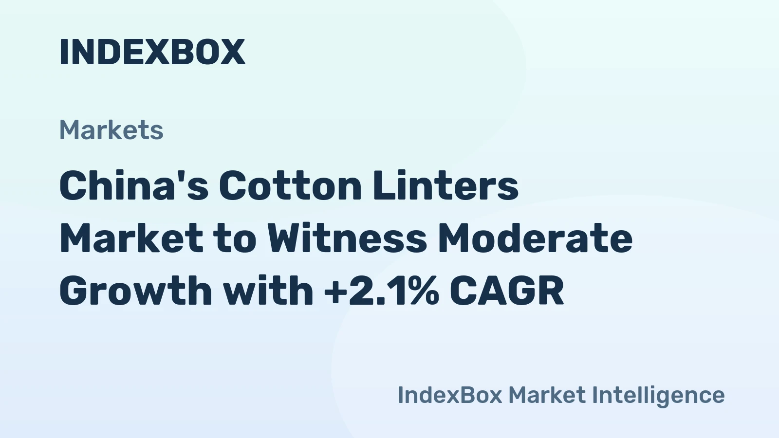 China's Cotton Linters Market to Witness Moderate Growth with +2.1% CAGR