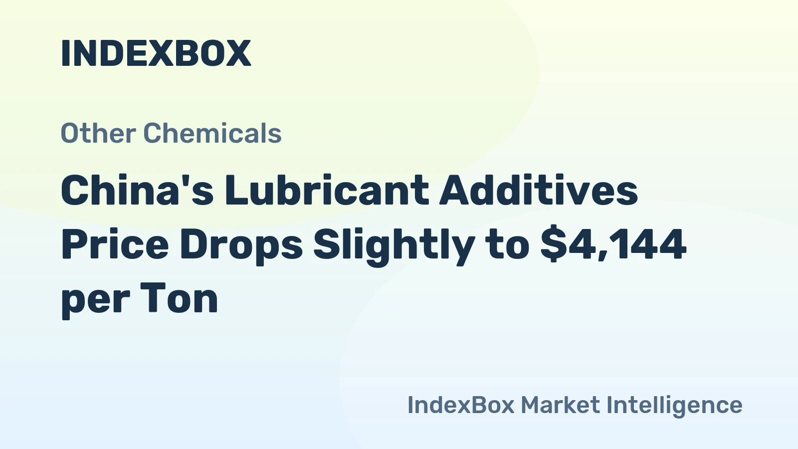 China's Lubricant Additives Price Drops Slightly to $4,144 per Ton