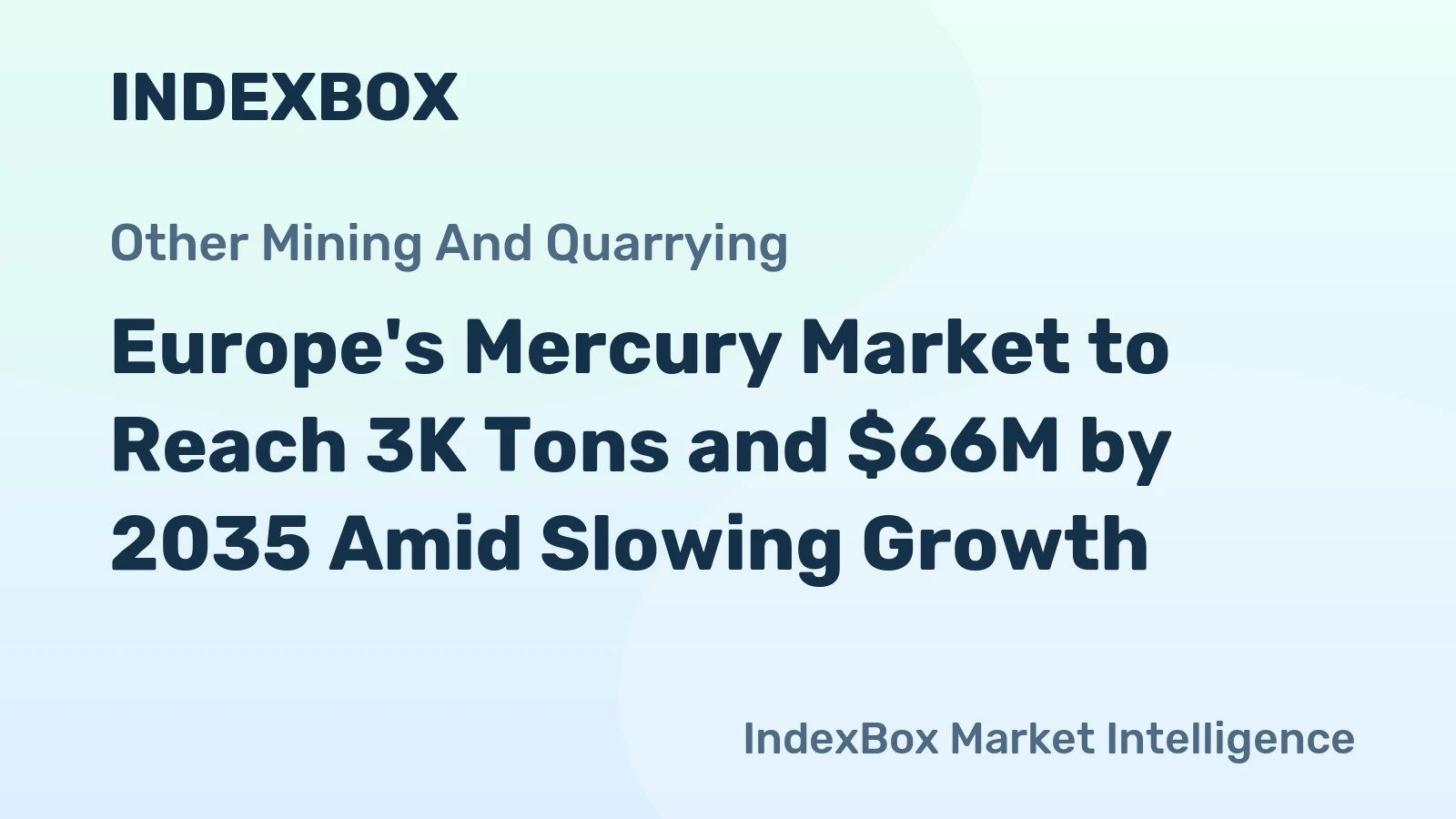 Europe's Mercury Market to Reach 3K Tons and $66M by 2035 Amid Slowing Growth
