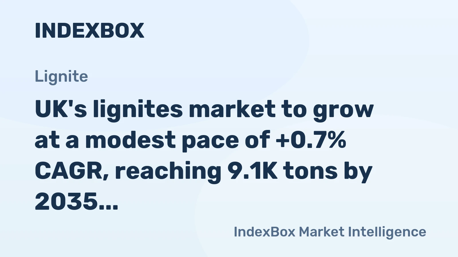 UK's lignites market to grow at a modest pace of +0.7% CAGR, reaching 9.1K tons by 2035