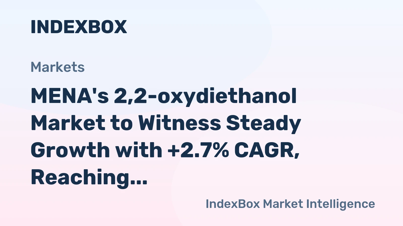 MENA's 2,2-oxydiethanol Market to Witness Steady Growth with +2.7% CAGR, Reaching 322K tons by 2035