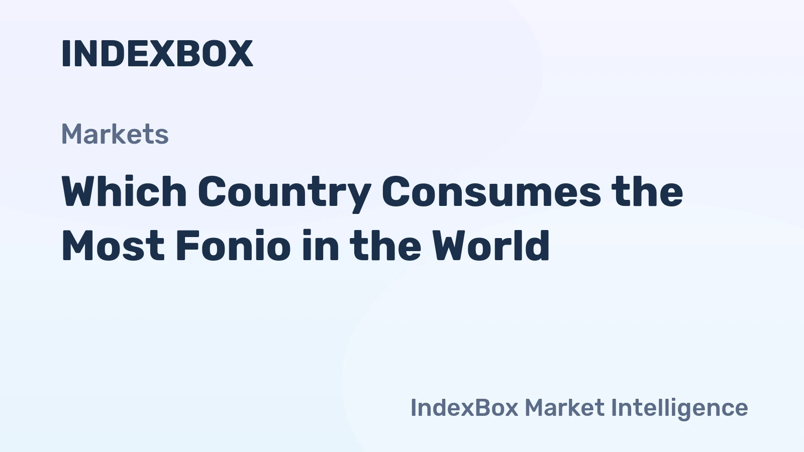 Which Country Consumes the Most Fonio in the World?