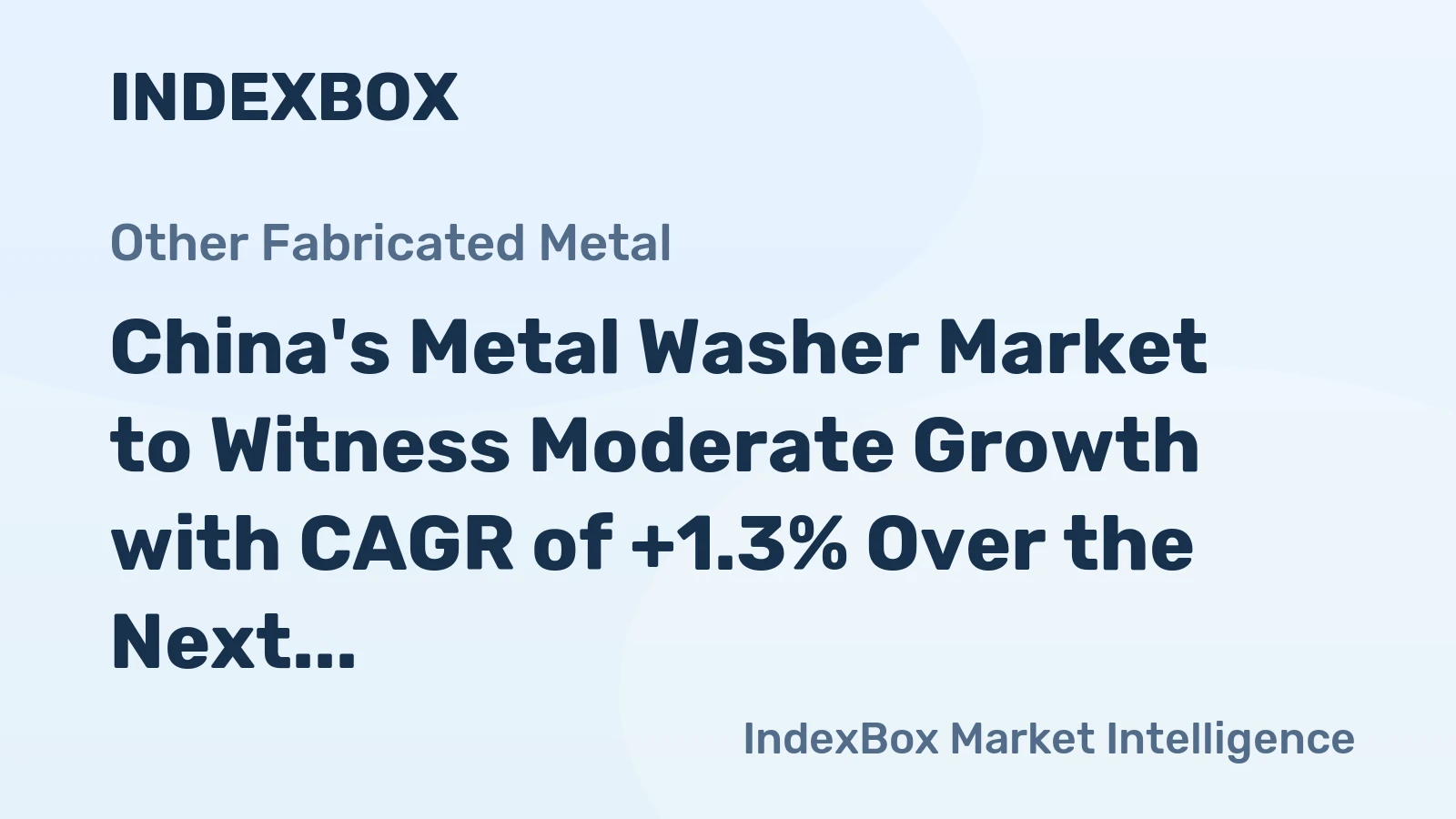 China's Metal Washer Market to Witness Moderate Growth with CAGR of +1.3% Over the Next Decade