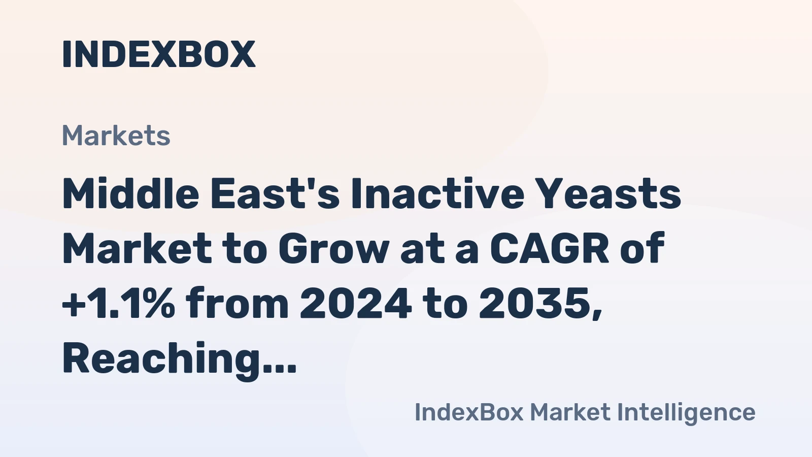 Middle East's Inactive Yeasts Market to Grow at a CAGR of +1.1% from 2024 to 2035, Reaching 247K tons