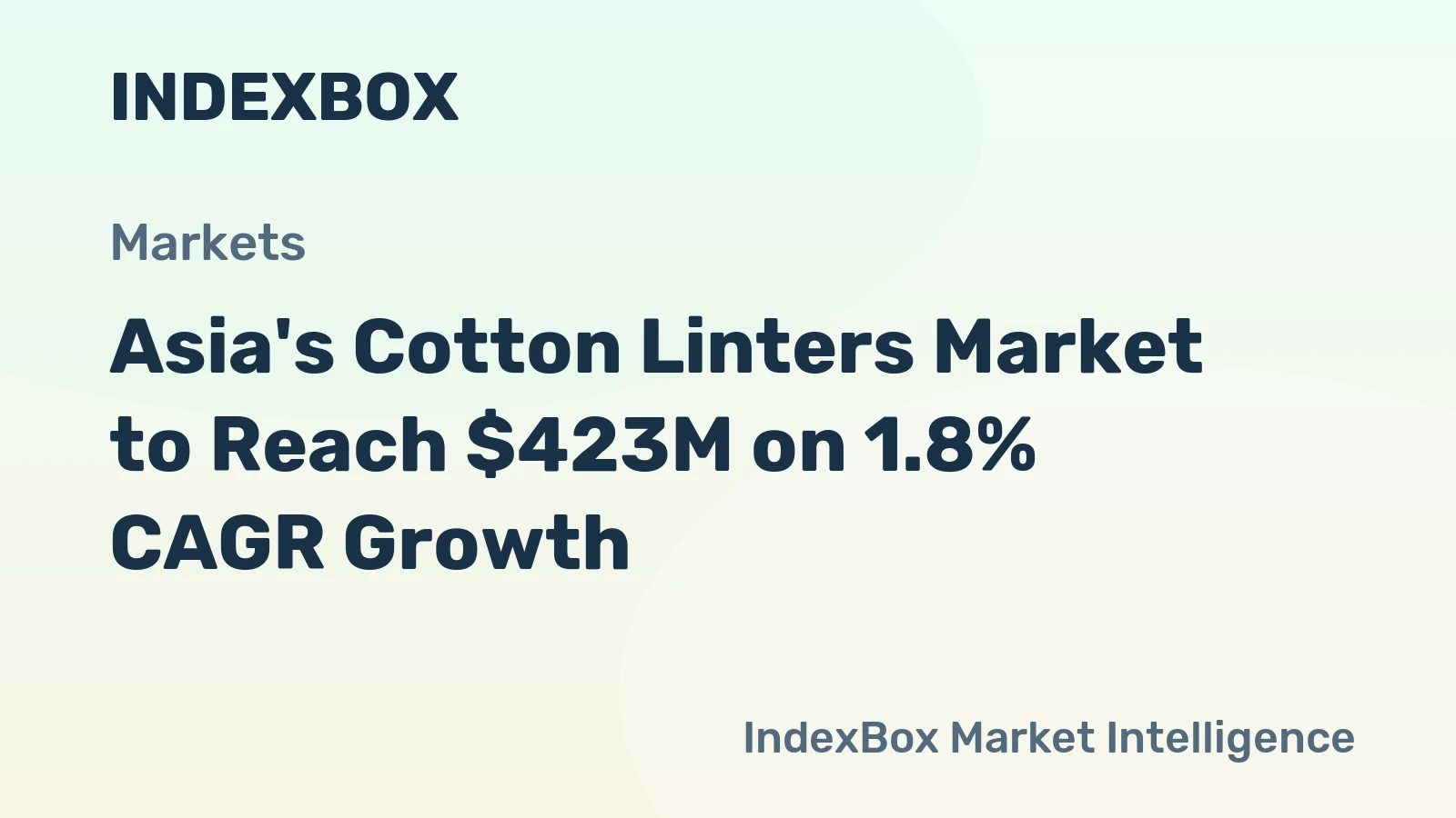 Asia's Cotton Linters Market to Reach $423M on 1.8% CAGR Growth