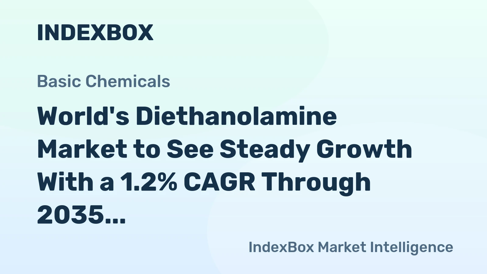 World's Diethanolamine Market to See Steady Growth With a 1.2% CAGR Through 2035